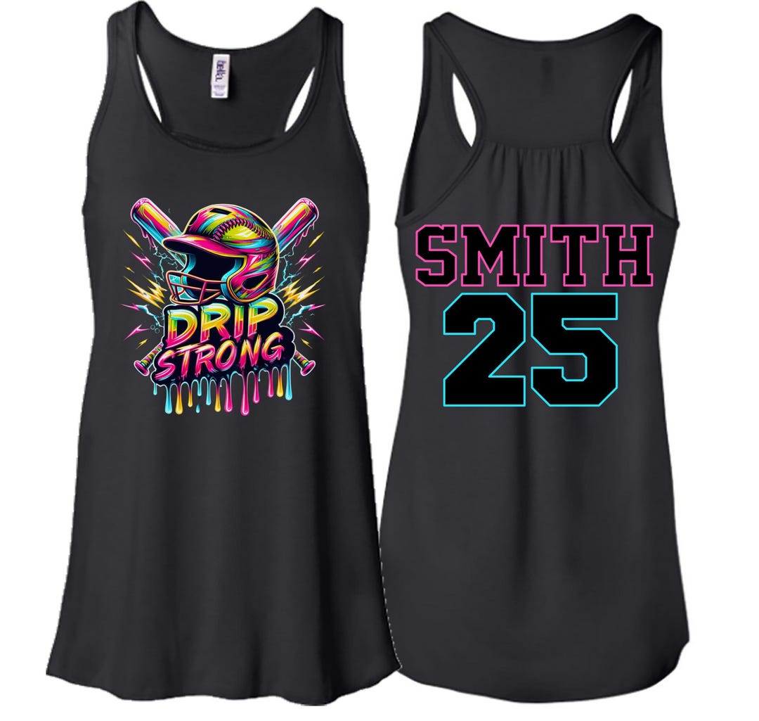 Personalized Softball Drip Mom Tank, Ice Cream Drip Tank, Softball Gift ...