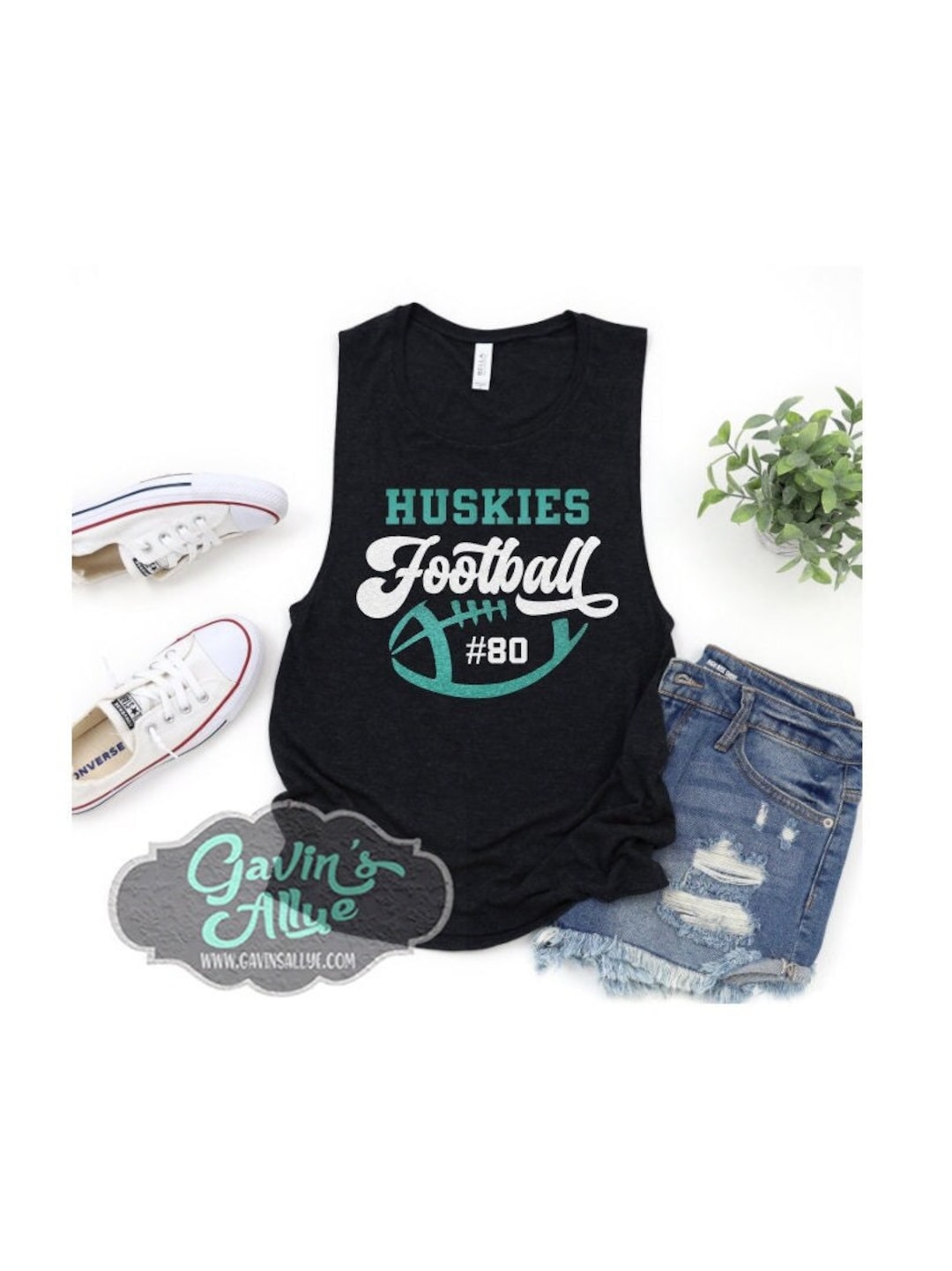 Glitter Football Tank Top | Football Muscle Tank Top | Football Bling ...