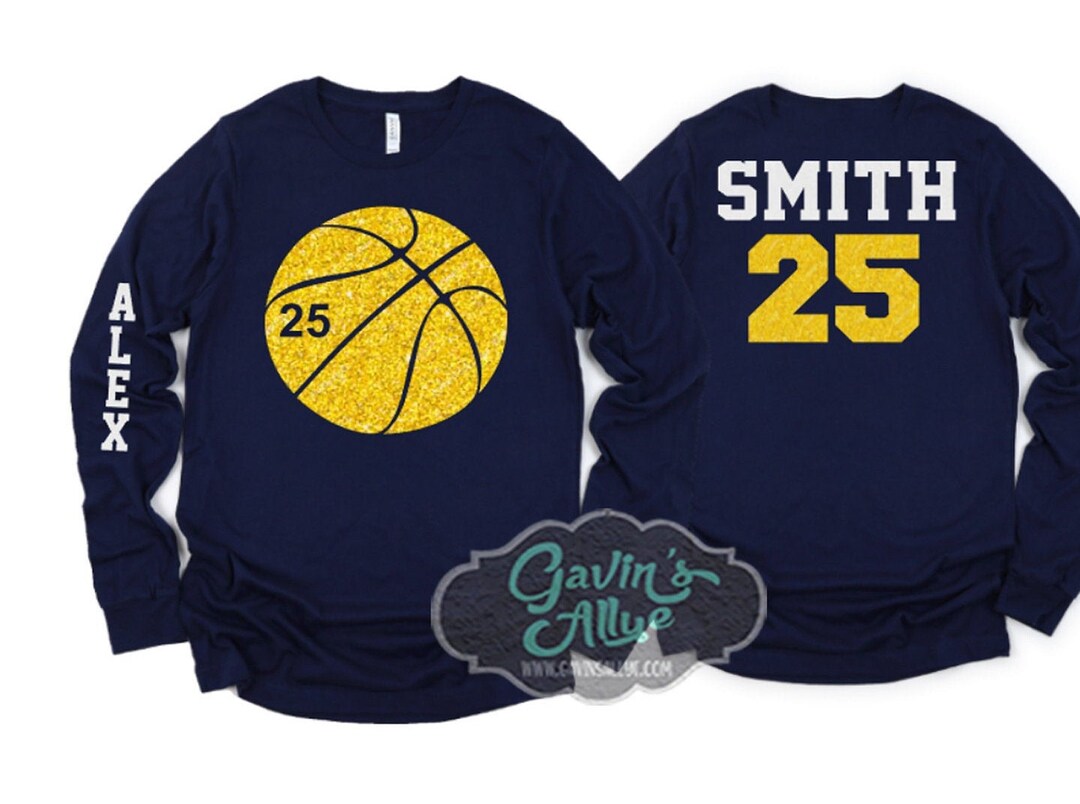 Glitter Basketball Shirt | Long Sleeve Shirt | Basketball Spirit Wear ...