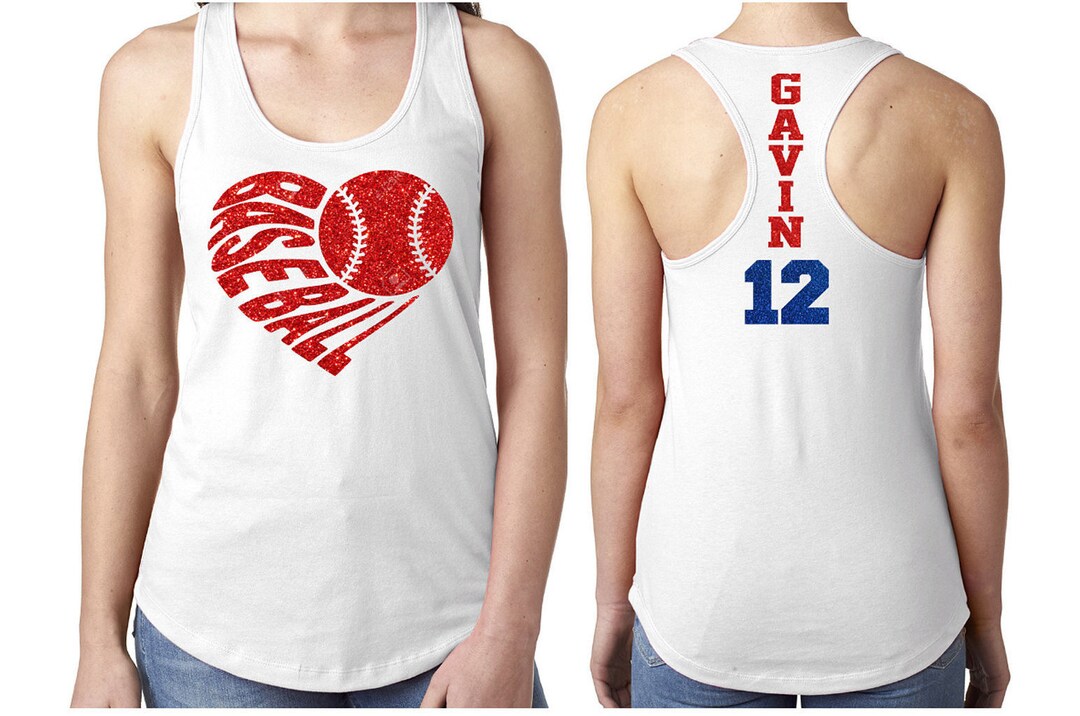 Glitter Baseball Tank Top | Baseball Tank Tops | Racerback Tank Top ...