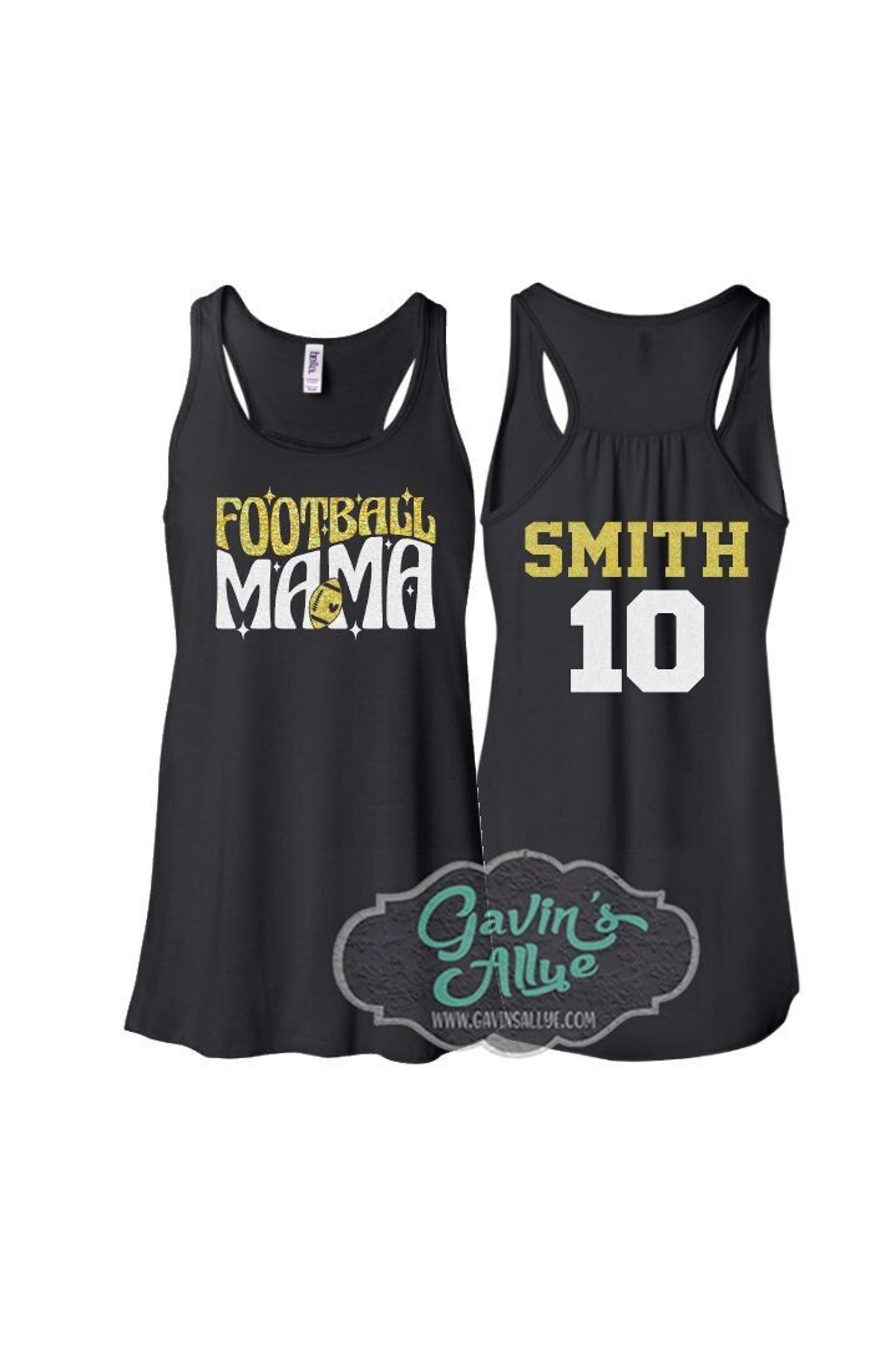 Glitter Football Mom Tank Top | Football Tanks | Football Mama | Bella ...