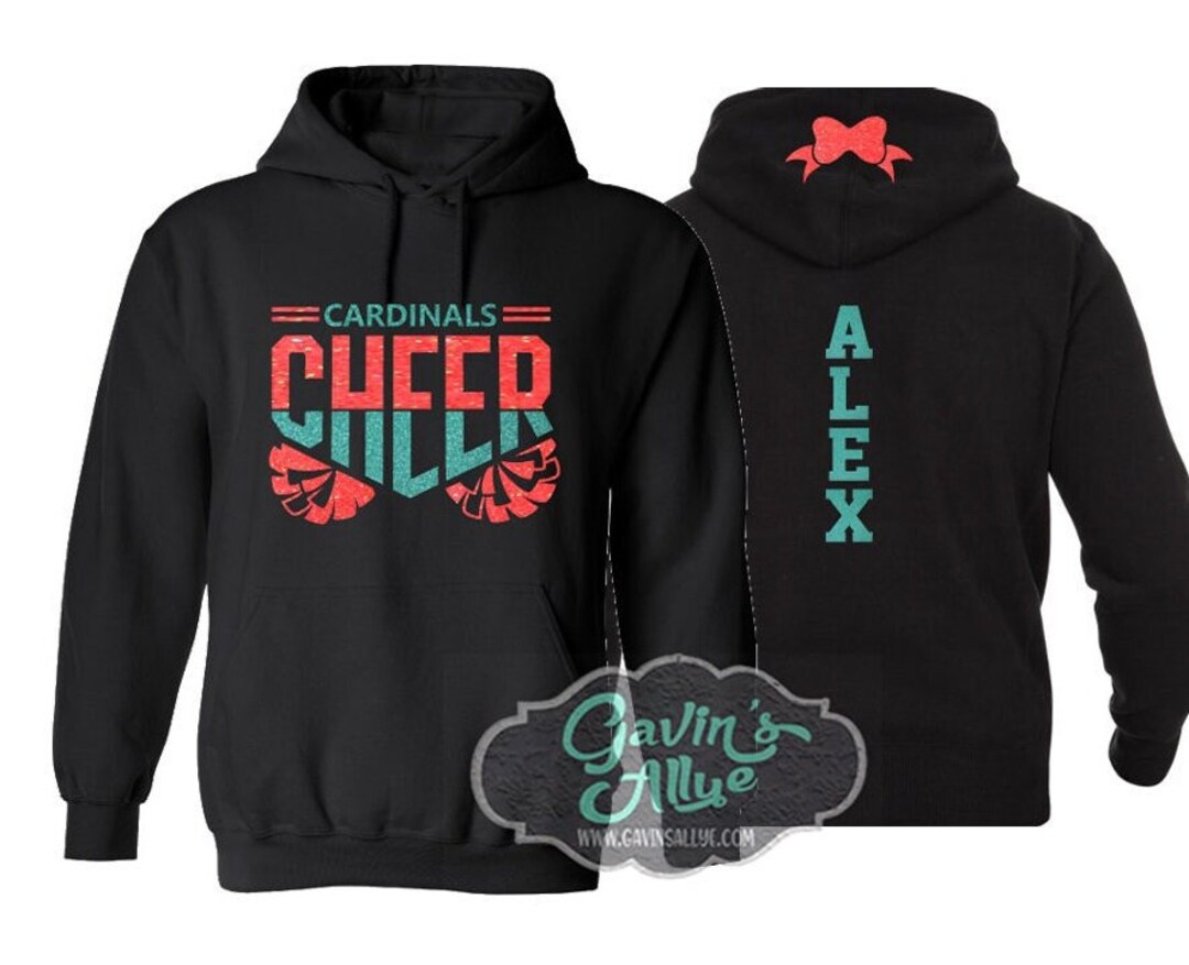 Cheer Hoodie Glitter Cheer Hoodie Youth or Adult Cheer Bling Cheer ...