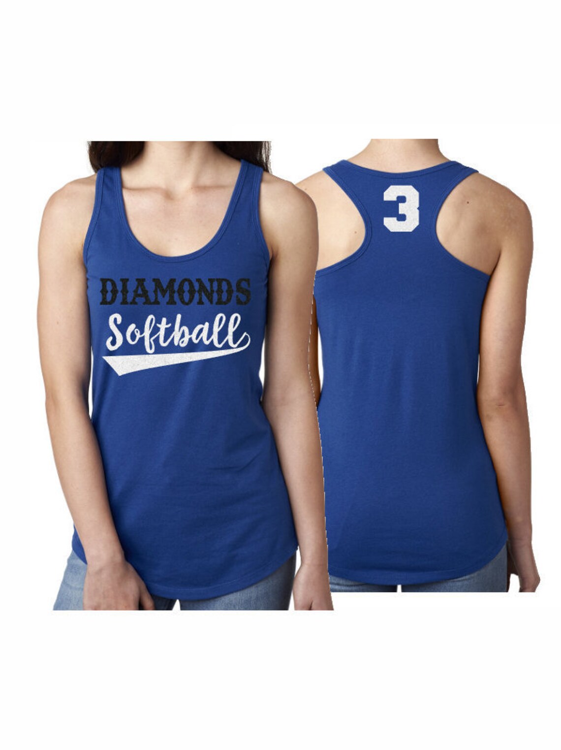 Glitter Softball Mom Tank Top| Custom Softball Racerback Tank Top ...