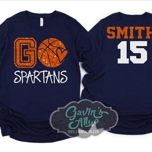 Glitter Basketball Shirt Long Sleeve Shirt Basketball Spirit Wear ...