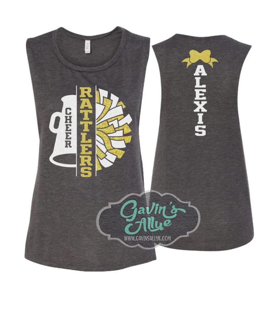 Glitter Cheer Mom Tank Top | Cheer Muscle Tank Top | Cheer Bling ...