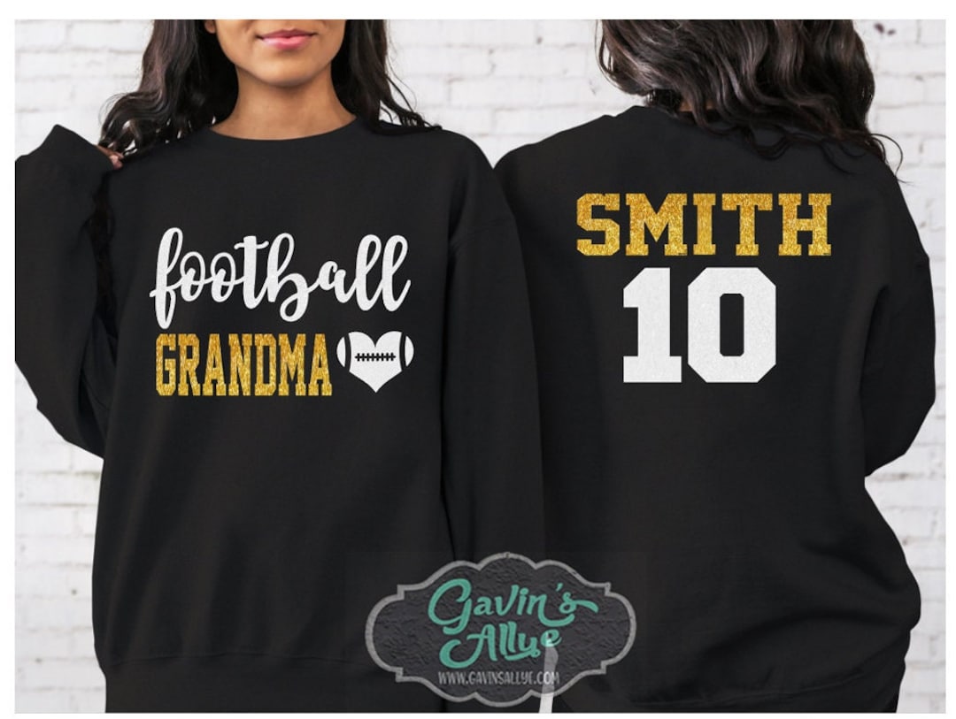 Glitter Football Grandma Crewneck Sweatshirt | Football Spirit Wear ...