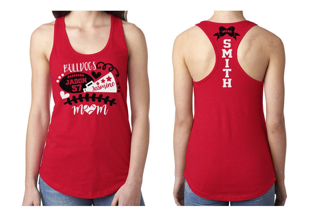 Glitter Football & Cheer Tank Cheer and Football Mom Racer | Etsy