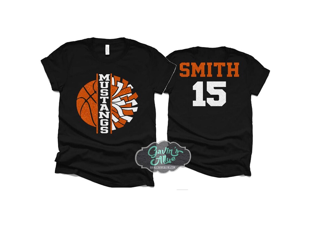 Glitter Basketball and Cheer Mom Shirt | Short Sleeve Shirt ...