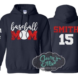 Glitter Baseball Bonus Mom Hoodie Baseball Hoodie Baseball Spirit Wear ...