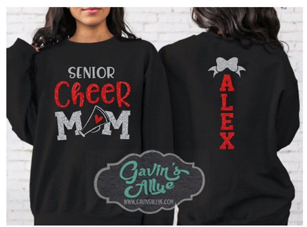 Glitter Senior Cheer Mom Crewneck Sweatshirt | Glitter Cheer Mom ...