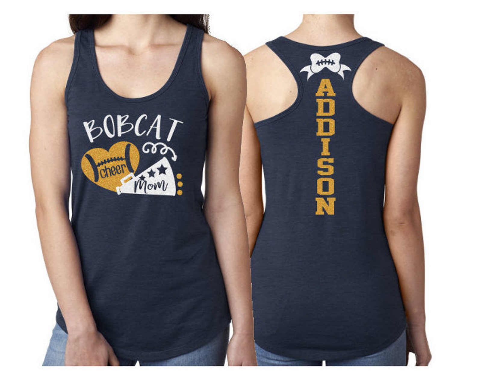 Cheer Mom Tank Top | Glitter Cheer Racerback Tank | Customize Team ...