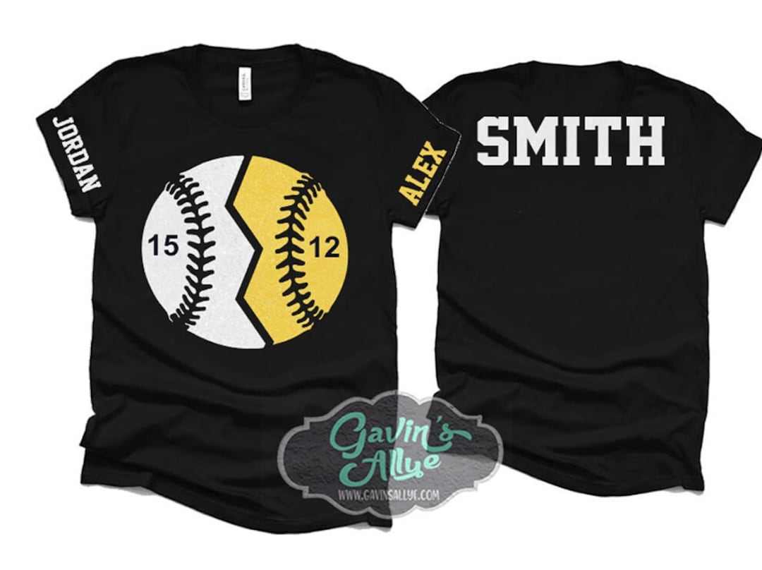 Glitter Baseball and Softball Shirts Two Player Shirts Baseball ...