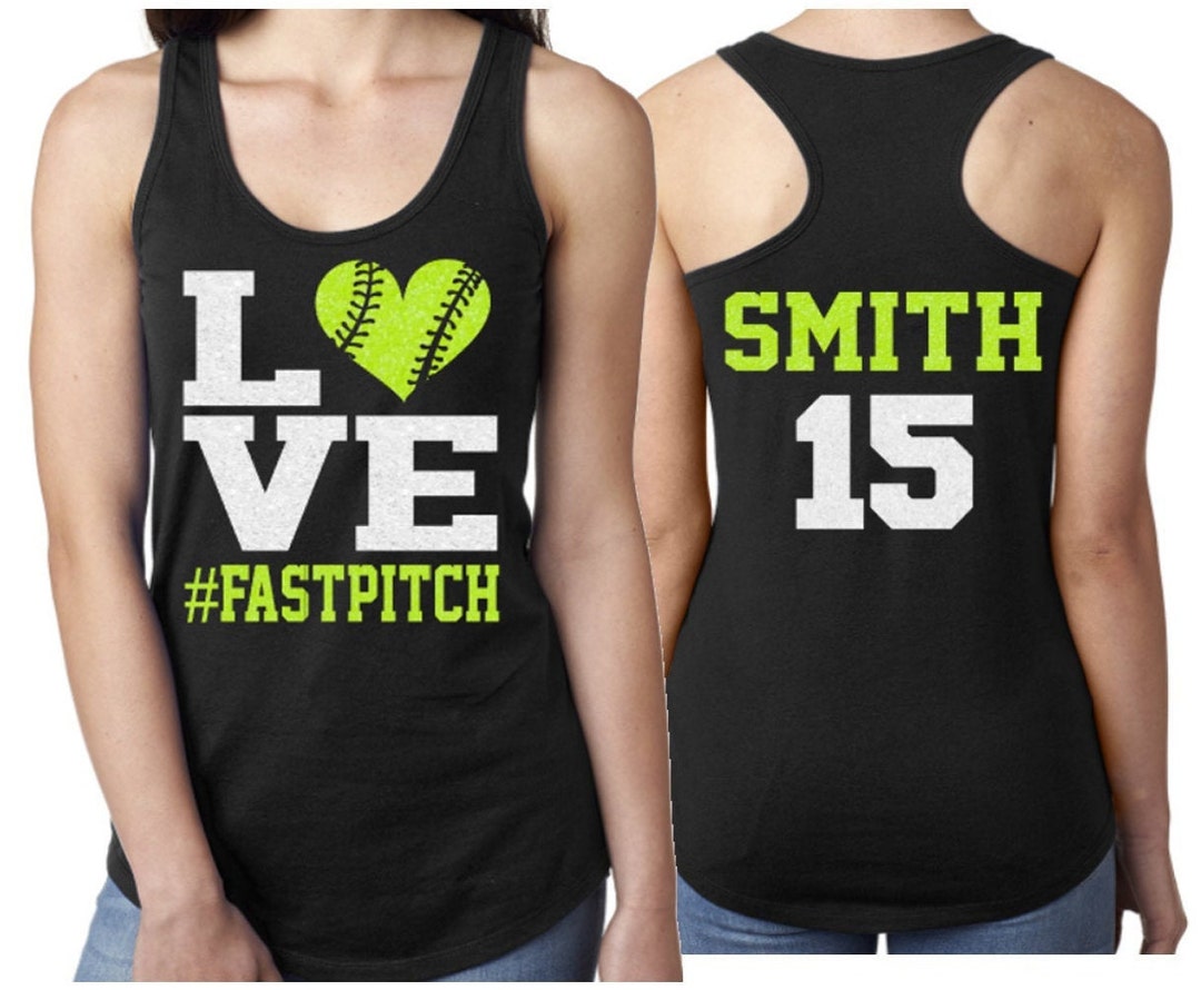 Glitter Love Fastpitch Softball Tank Top | Softball Tank Tops ...