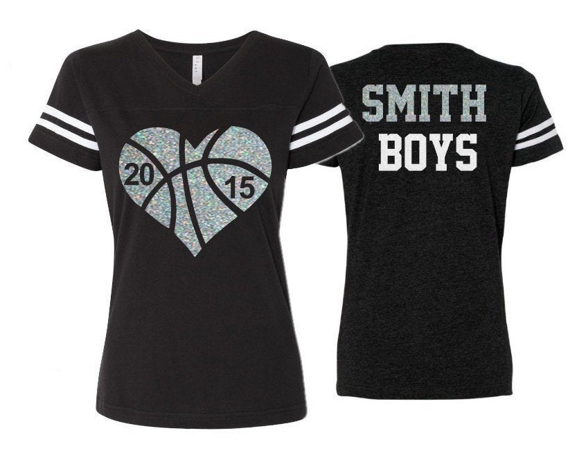 Glitter Basketball Heart Shirt Basketball Tshirts Two - Etsy