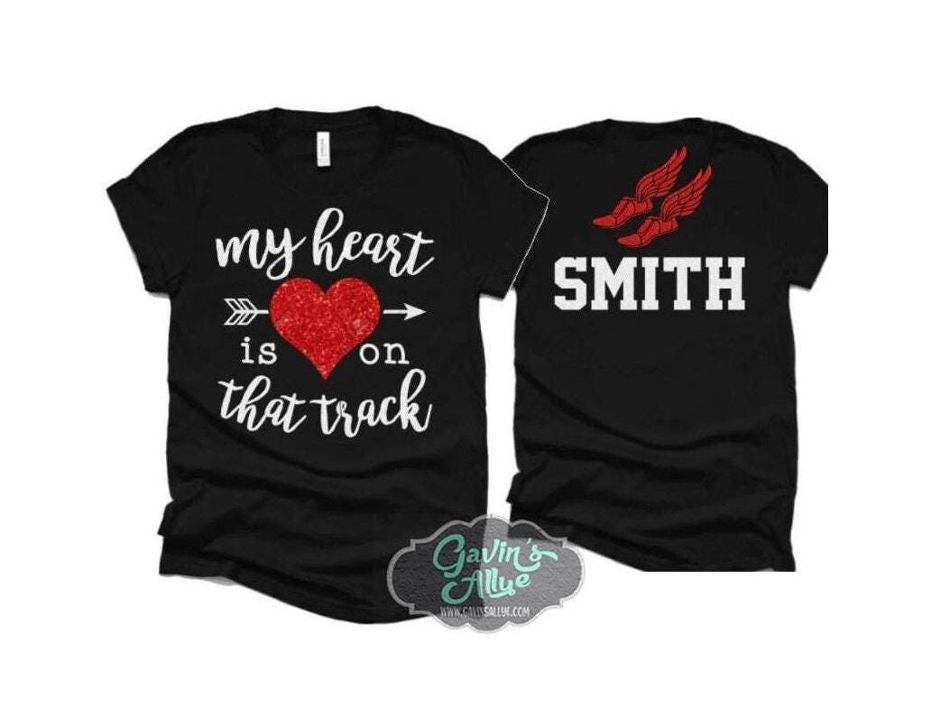 Glitter My Heart is on That Track Tshirt | Track Spirit Wear | Track ...