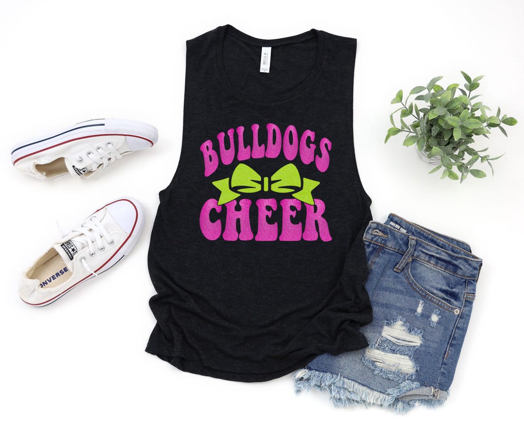 Glitter Custom Retro Cheer Tank Top | Cheer Muscle Tank Top | Gift for ...