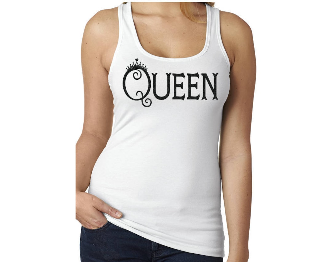 Glitter Queen Tank Top | Fitted Tank | Queen Racerback Spandex Tank - Etsy