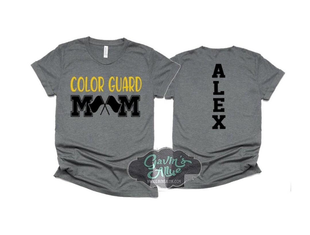 Glitter Color Guard Mom T-shirt | Band Shirts | Short Sleeve Tshirt ...
