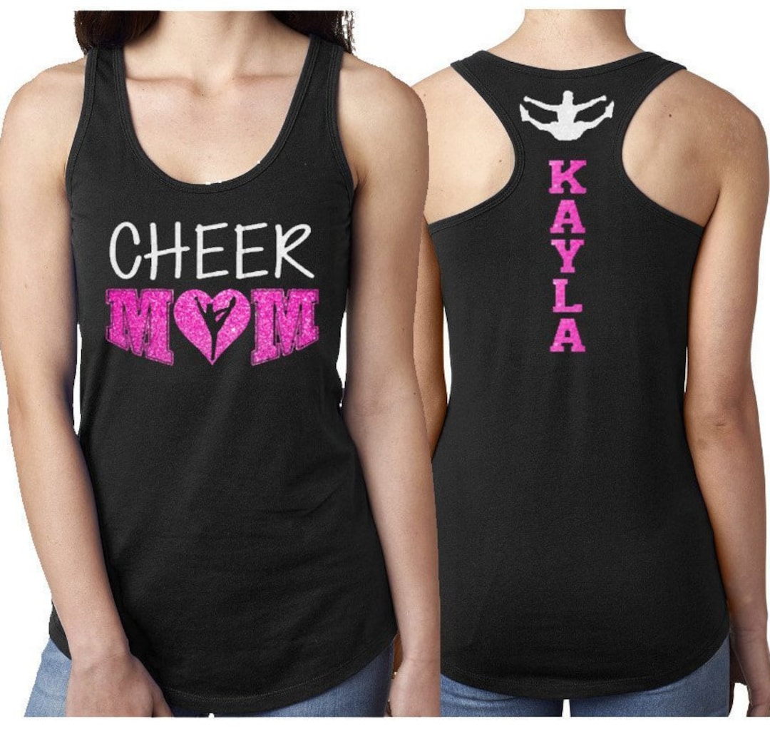 Glitter Cheer Mom Tank Top | Cheer Racerback Tank | Customize With Your ...