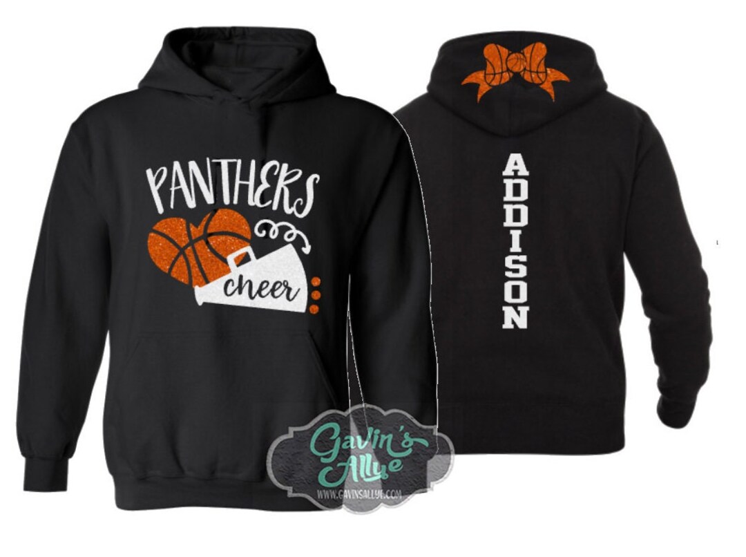 Glitter Basketball Cheer Hoodie | Cheer Hoodie | Cheer Bling | Cheer ...