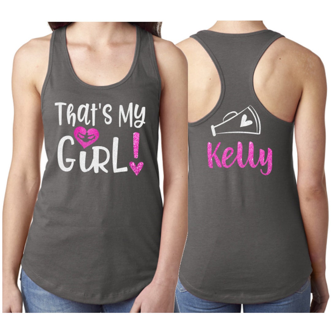 Glitter That's My Girl Cheer Mom Tank Top | Racerback Tank Top | Cheer ...