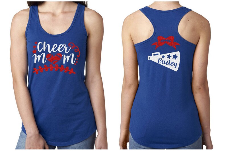 Glitter Cheer Mom Tank | Cheer Racerback Tank | Customize With Your ...