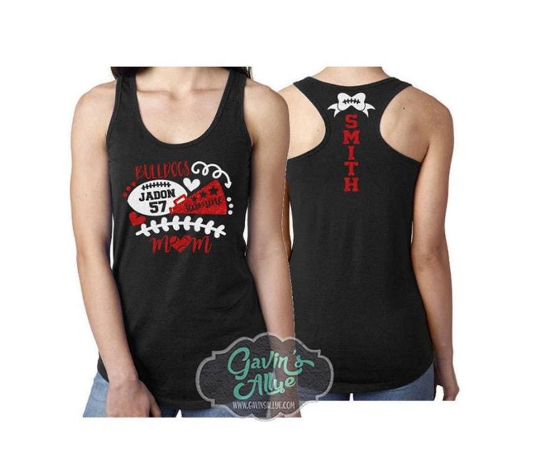 Glitter Football & Cheer Tank | Cheer and Football Mom | Racer Back ...