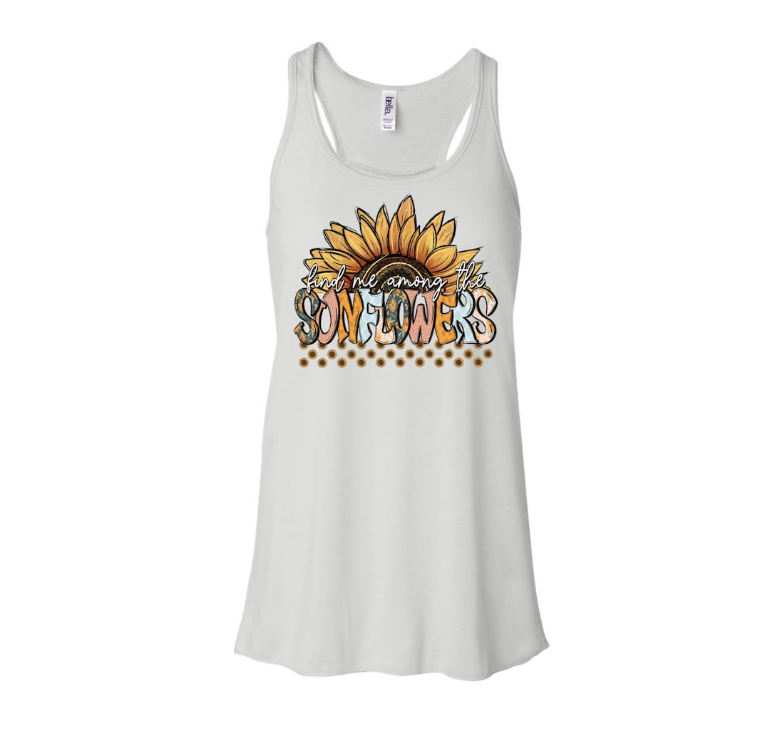 Sunflower Tank | Botanical Tank | Find Me Among the Sunflowers | DTF ...