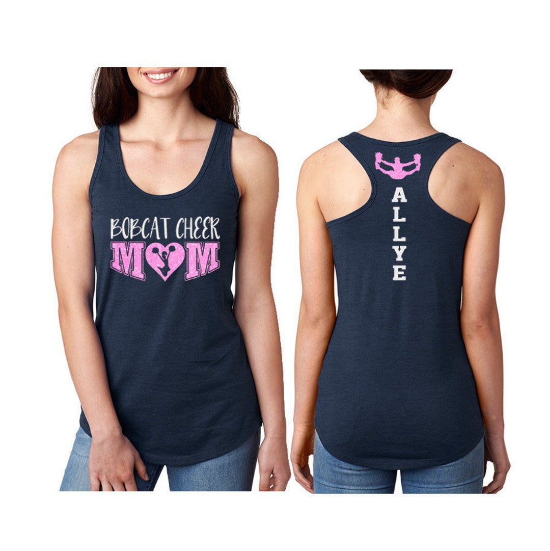 Glitter Cheer Mom Tank Top | Cheer Racerback Tank | Customize With Your ...