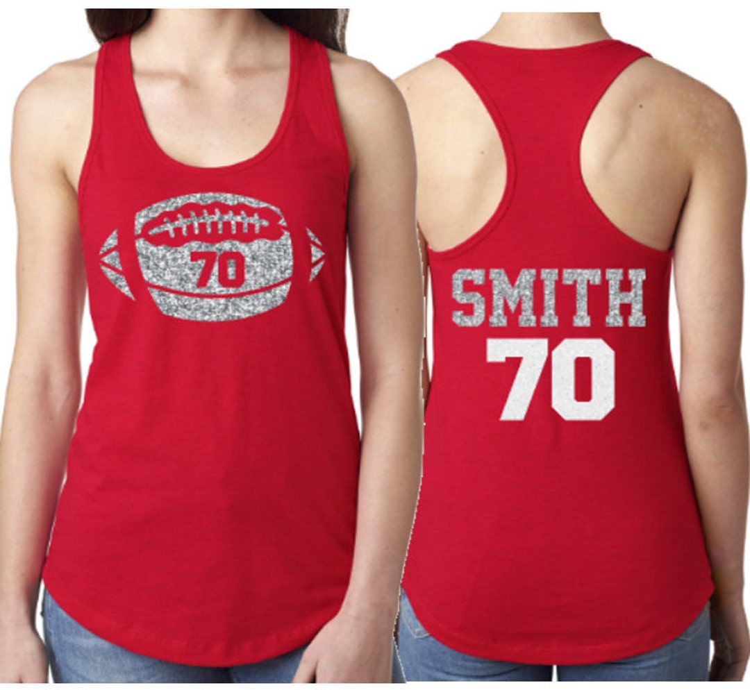 Glitter Football Mom Tank Top | Glitter Football Shirt | Custom ...
