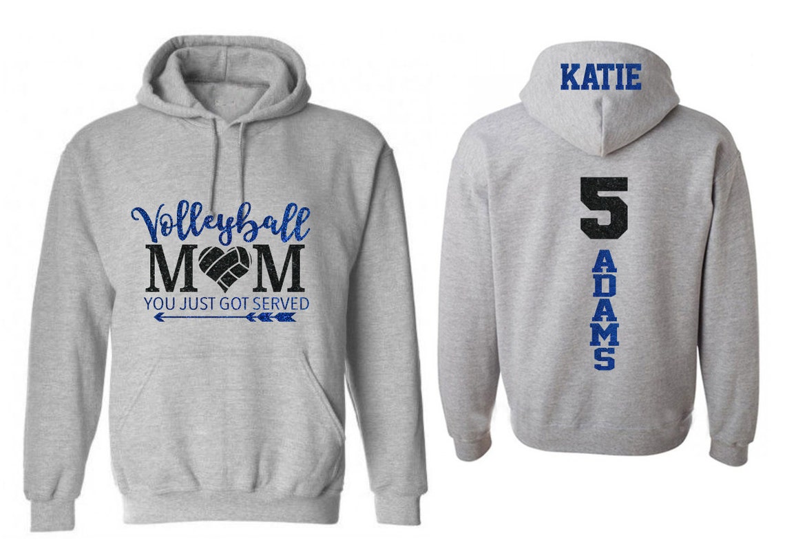 Glitter Volleyball Mom Hoodie | Volleyball Hoodie | Customize With Your ...