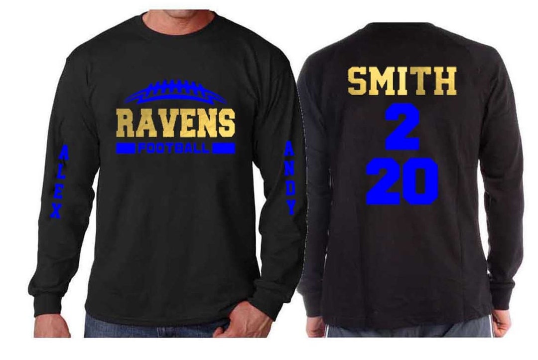 Football Shirt | Two Numbers Two Names| Long Sleeve T-shirt | Football ...