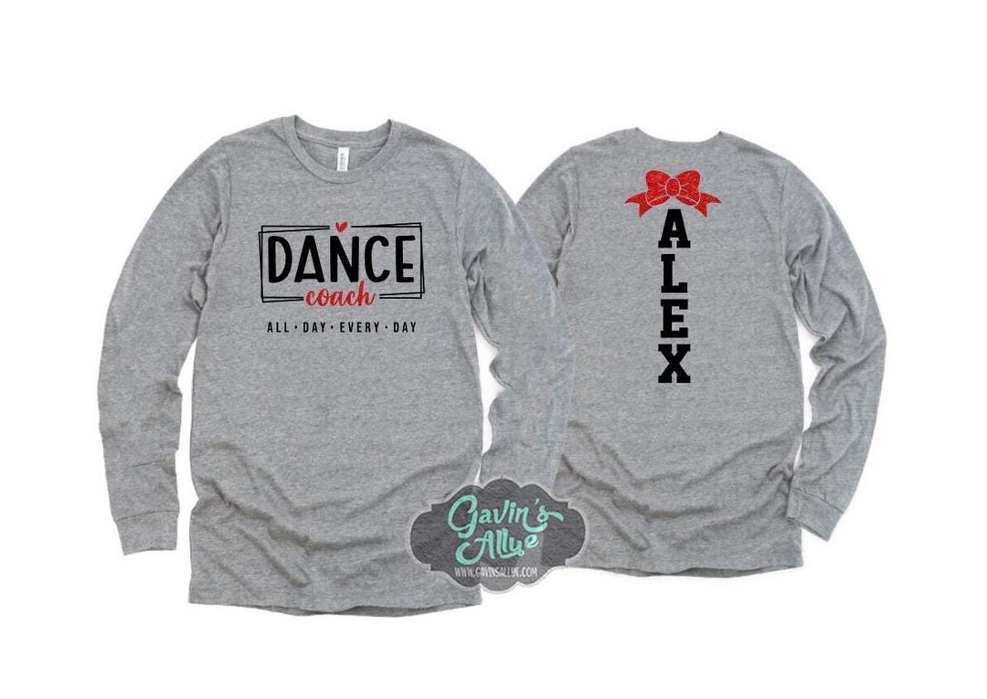 Glitter Dance Coach Shirt | Long Sleeve Dance Shirt | Dance Coach Shirt ...