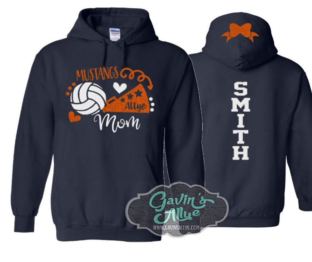 Glitter Volleyball Mom Hoodie | Volleyball Hoodie | Customize With Your ...