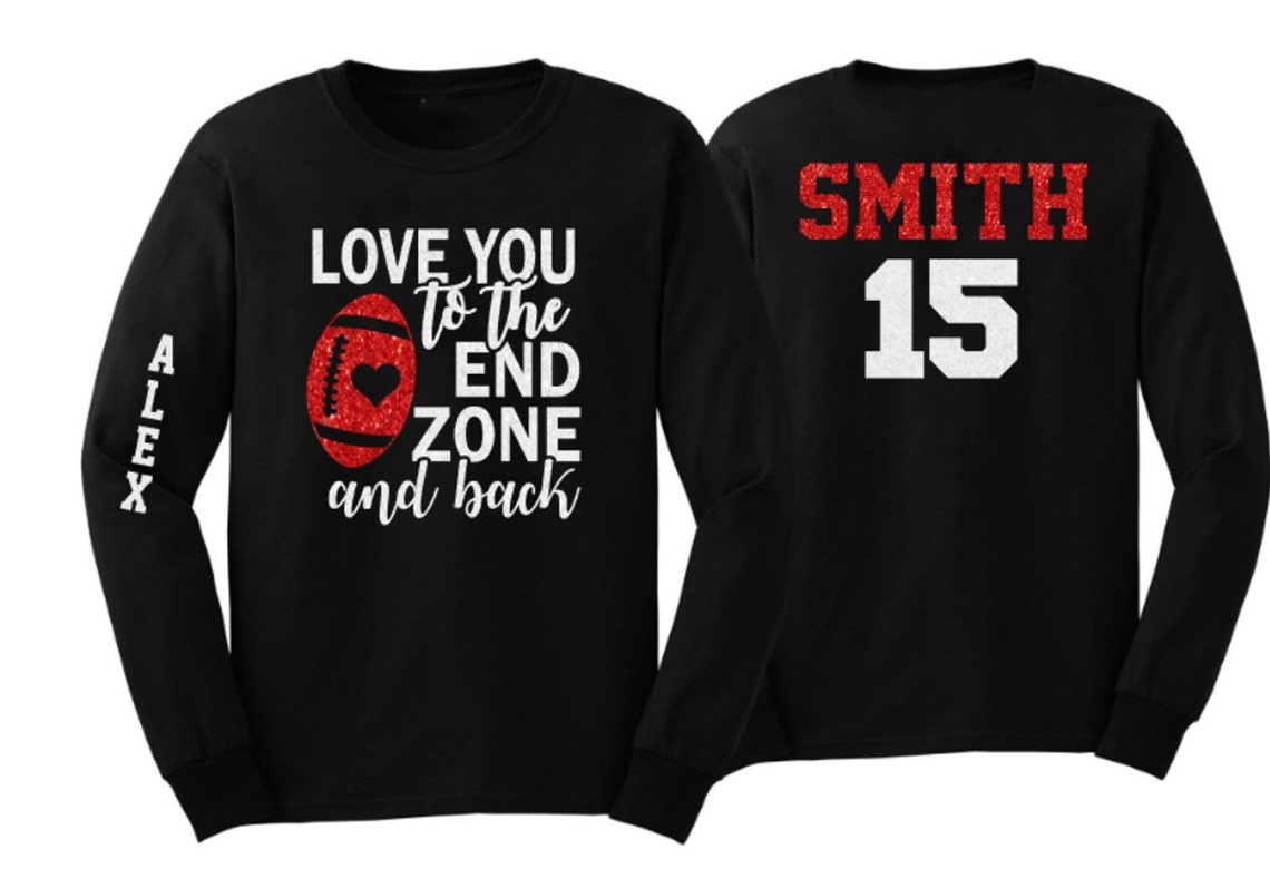 Glitter Football Shirt Football Shirts Love you to the | Etsy