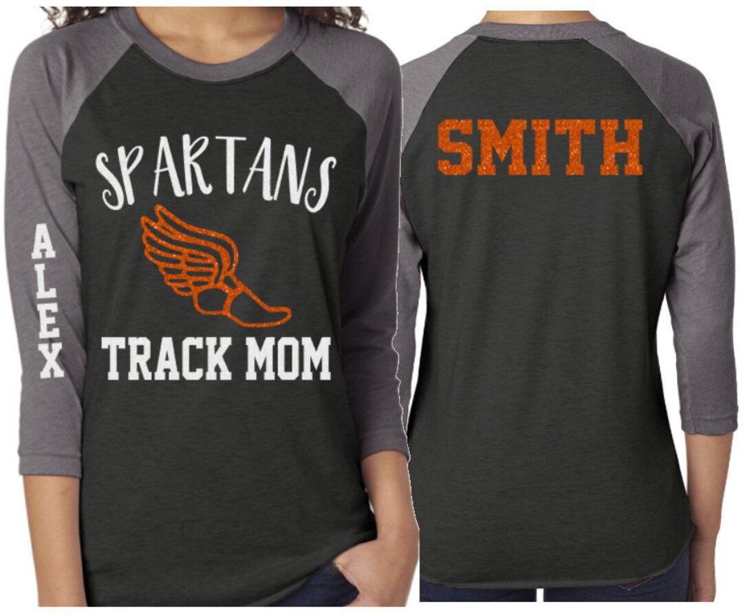 Glitter Track Mom Shirt | My Heart is on That Track | 3/4 Raglan Shirt ...
