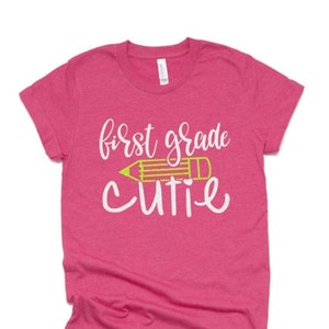 Glitter First Grade Cutie | Back to School Shirt | 1st Day of School ...