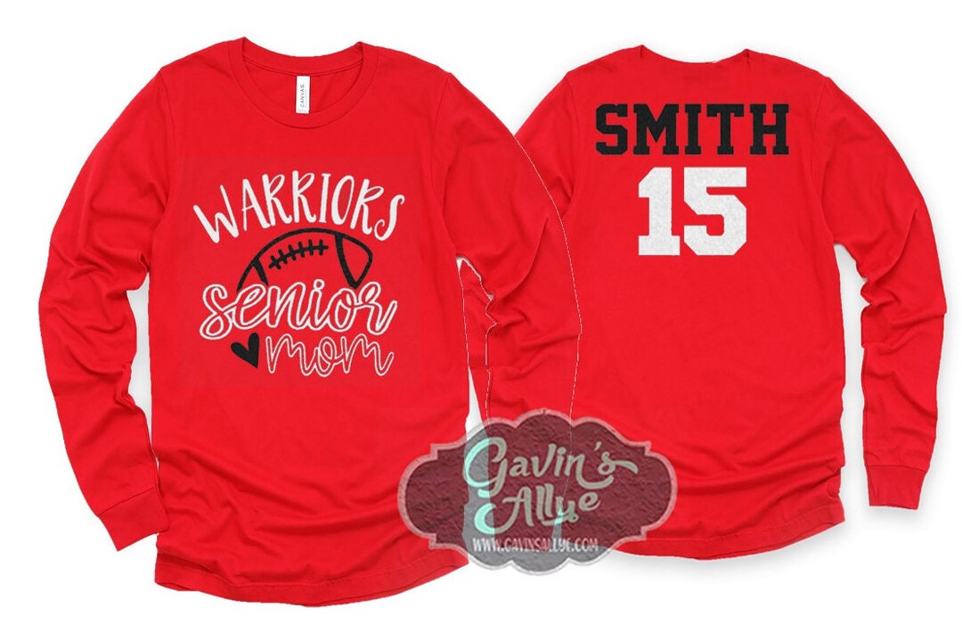 Football Shirt | Glitter Senior Football Mom Shirts | Long Sleeve Shirt ...