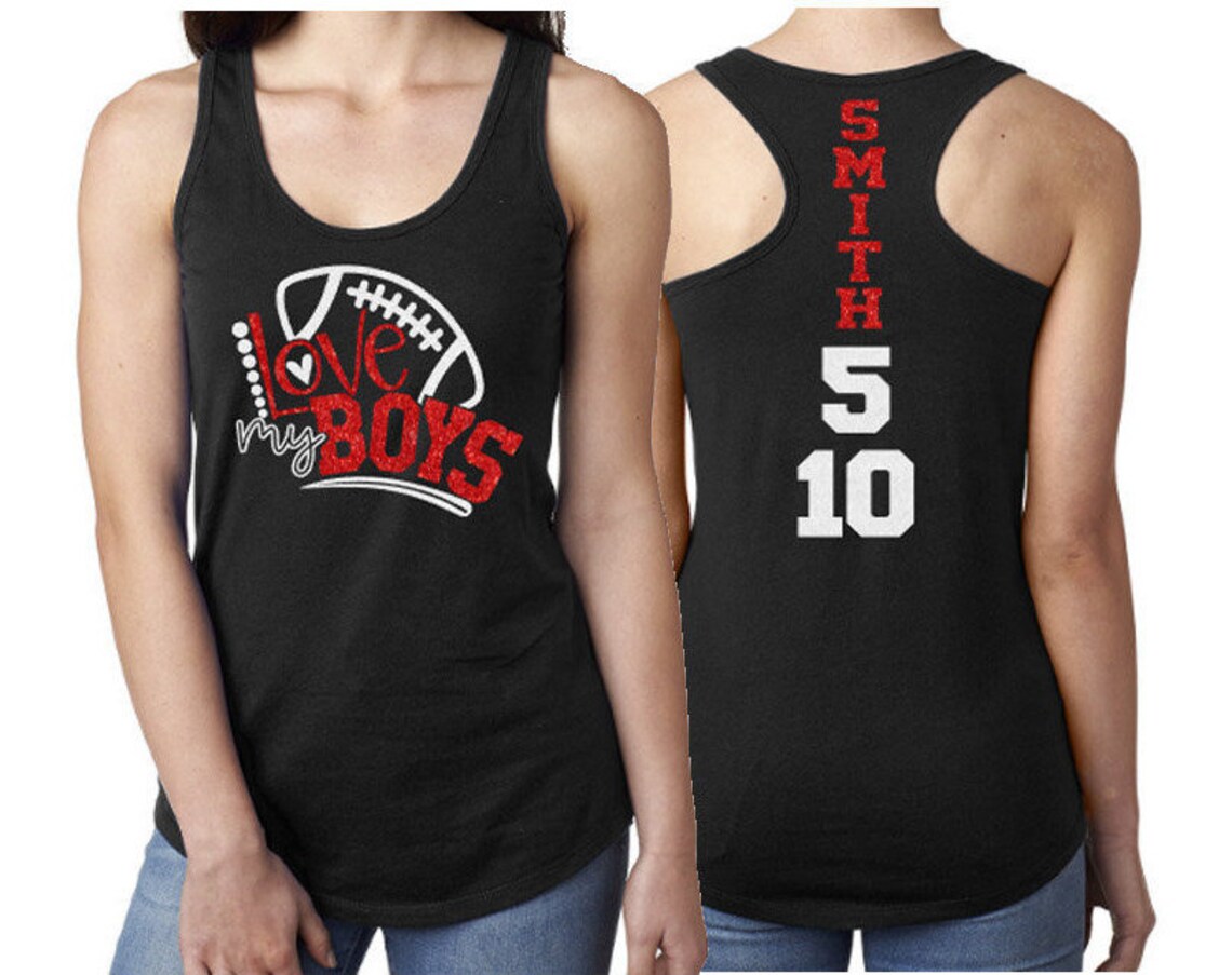 Glitter Football Mom Tank Top Football Tank Top Two | Etsy