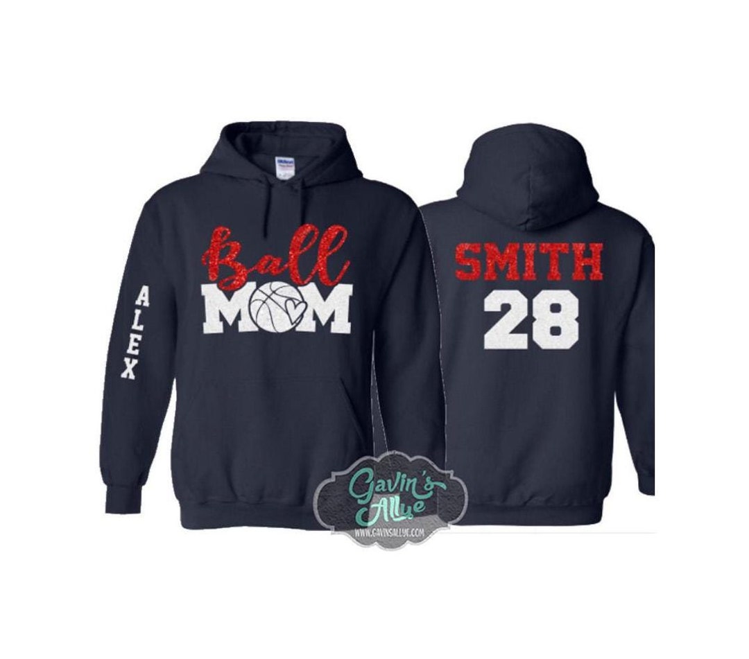 Glitter Basketball Mom Hoodie | Ball Mom Hoodie | Basketball Hoodies ...