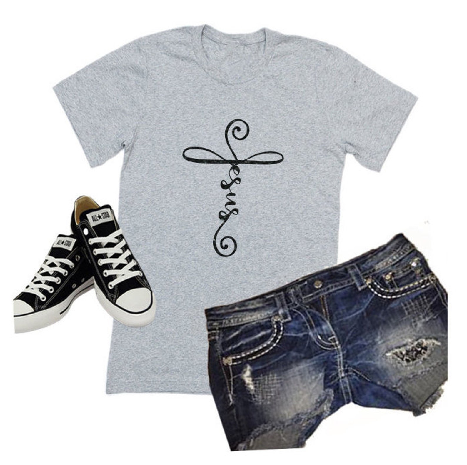 Glitter Jesus Cross Shirt Religious Shirt Cross T-shirt - Etsy