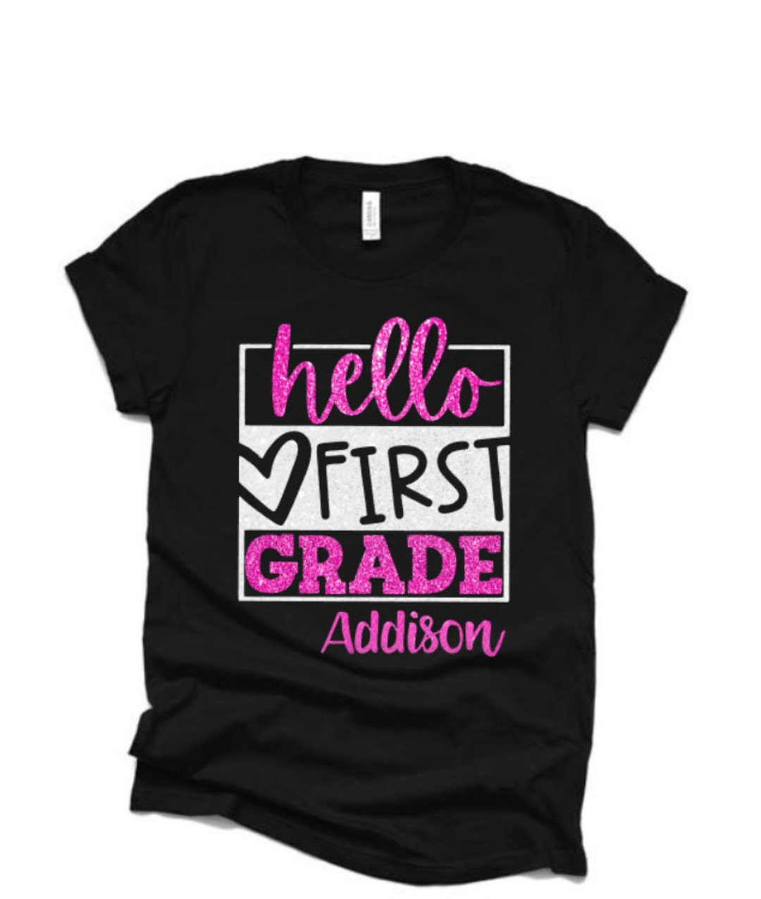 Glitter Hello First Grade Shirt | Back to School Shirt | 1st Day of ...