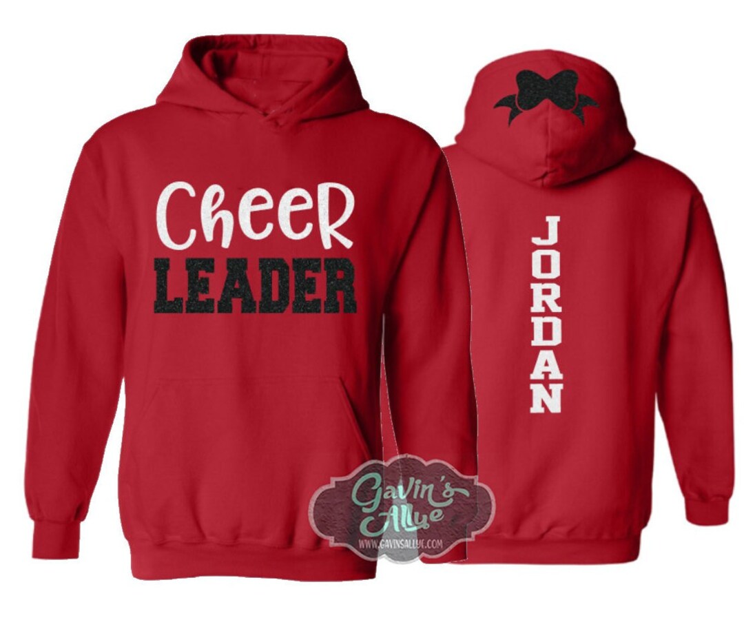 Glitter Cheer Leader Hoodie | Cheer Hoodie | Cheer Bling | Cheer Spirit ...