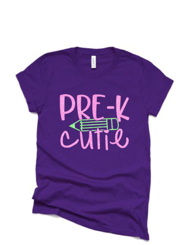 Glitter Pre-k Cutie PRE-K Cutie Back to School Shirt - Etsy