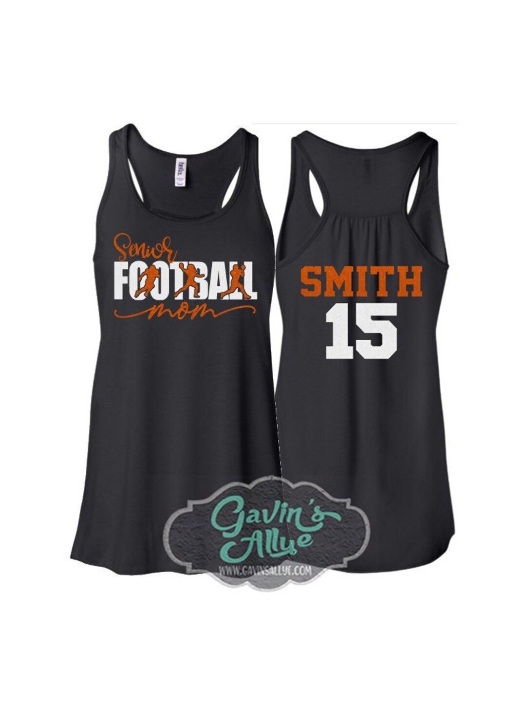 Glitter Senior Football Mom Tank Top | Football Tanks | Bella Canvas ...