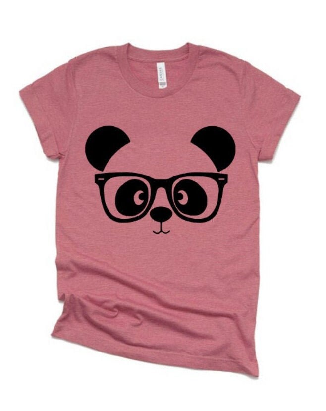 Panda Shirt Panda Bear Shirt Panda with glasses Youth | Etsy