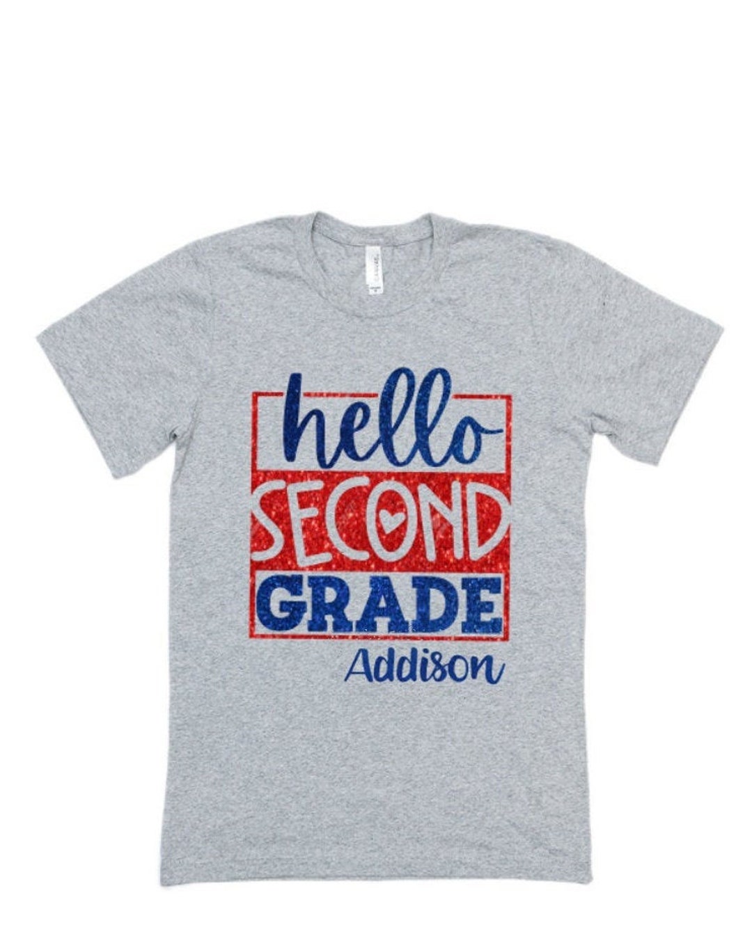 Glitter Hello Second Grade | Hello 2nd Grade | Back to School Shirt ...