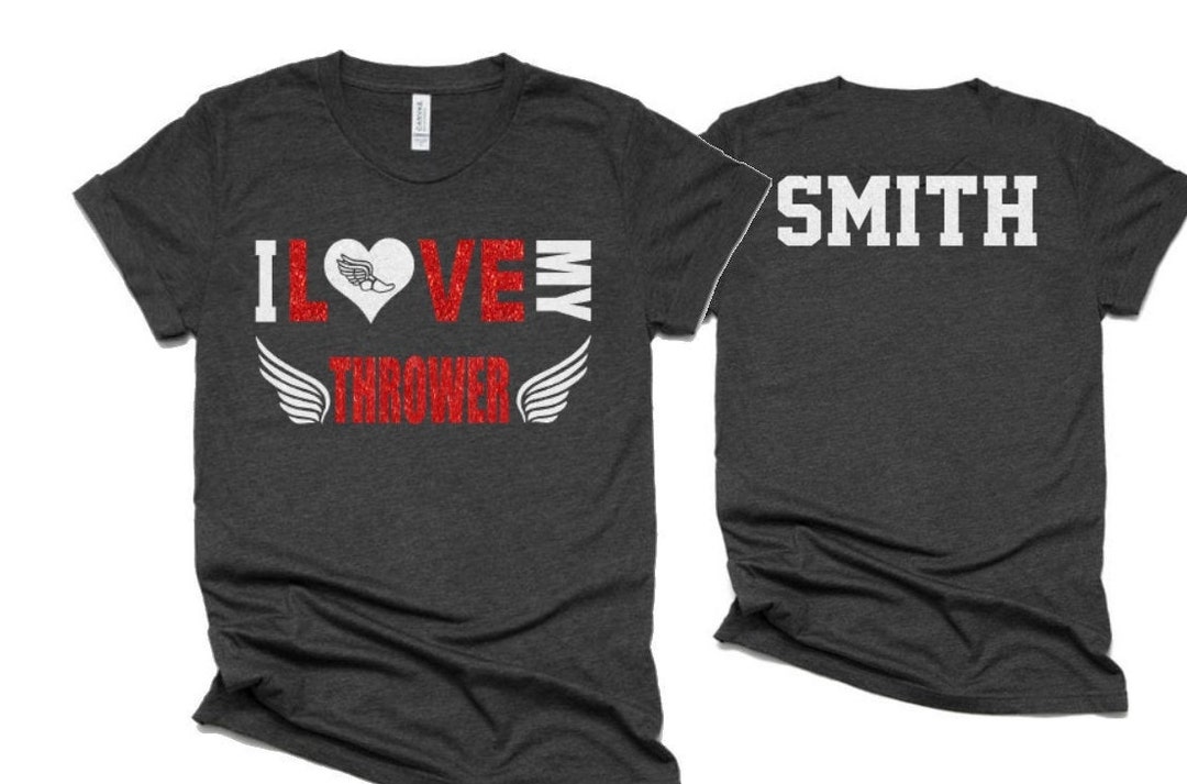 I Love My Thrower Tshirt | Track Spirit Wear | Track Bling | Bella ...