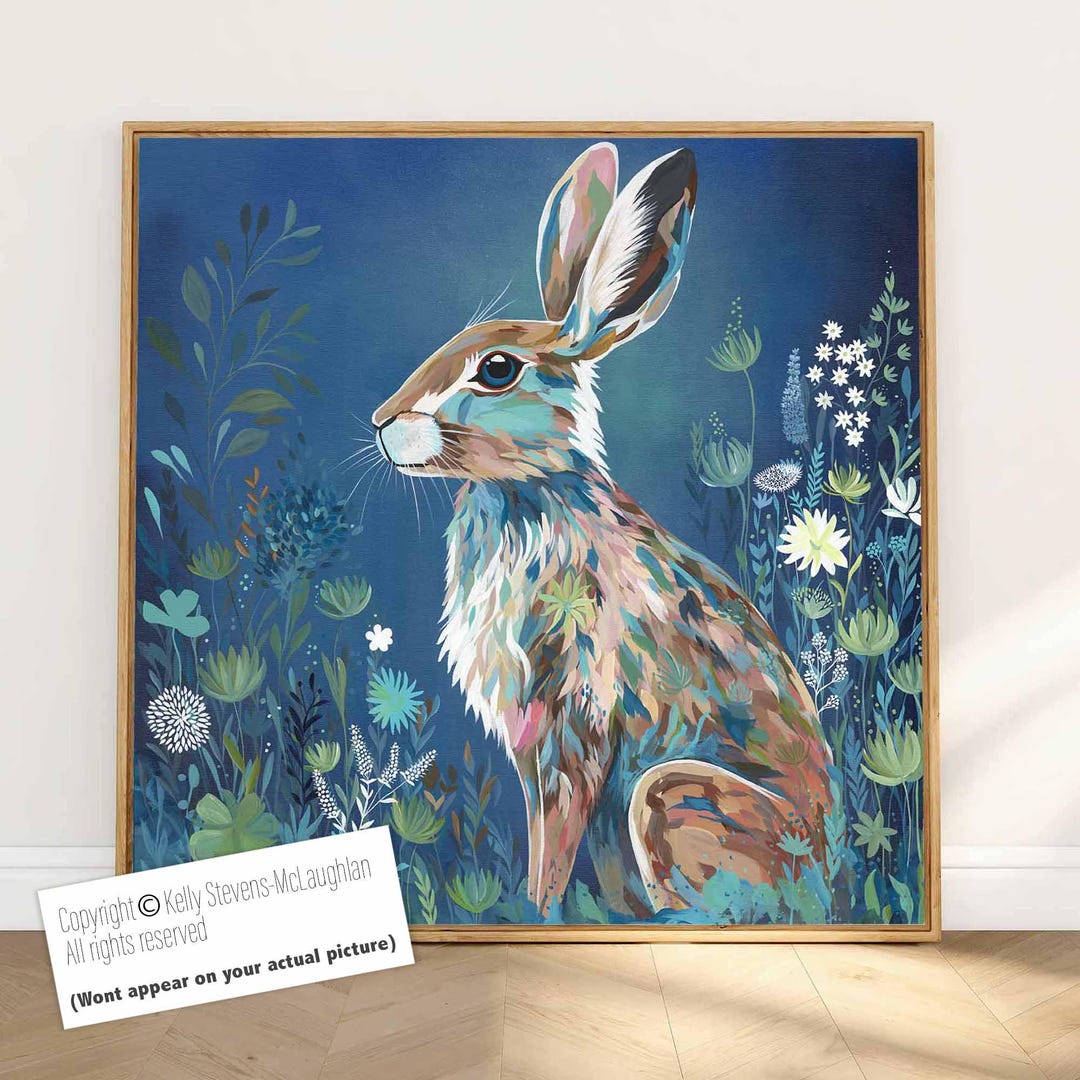 Colorful Limited Edition Whimsical Hare Fine Art Giclee Print ...
