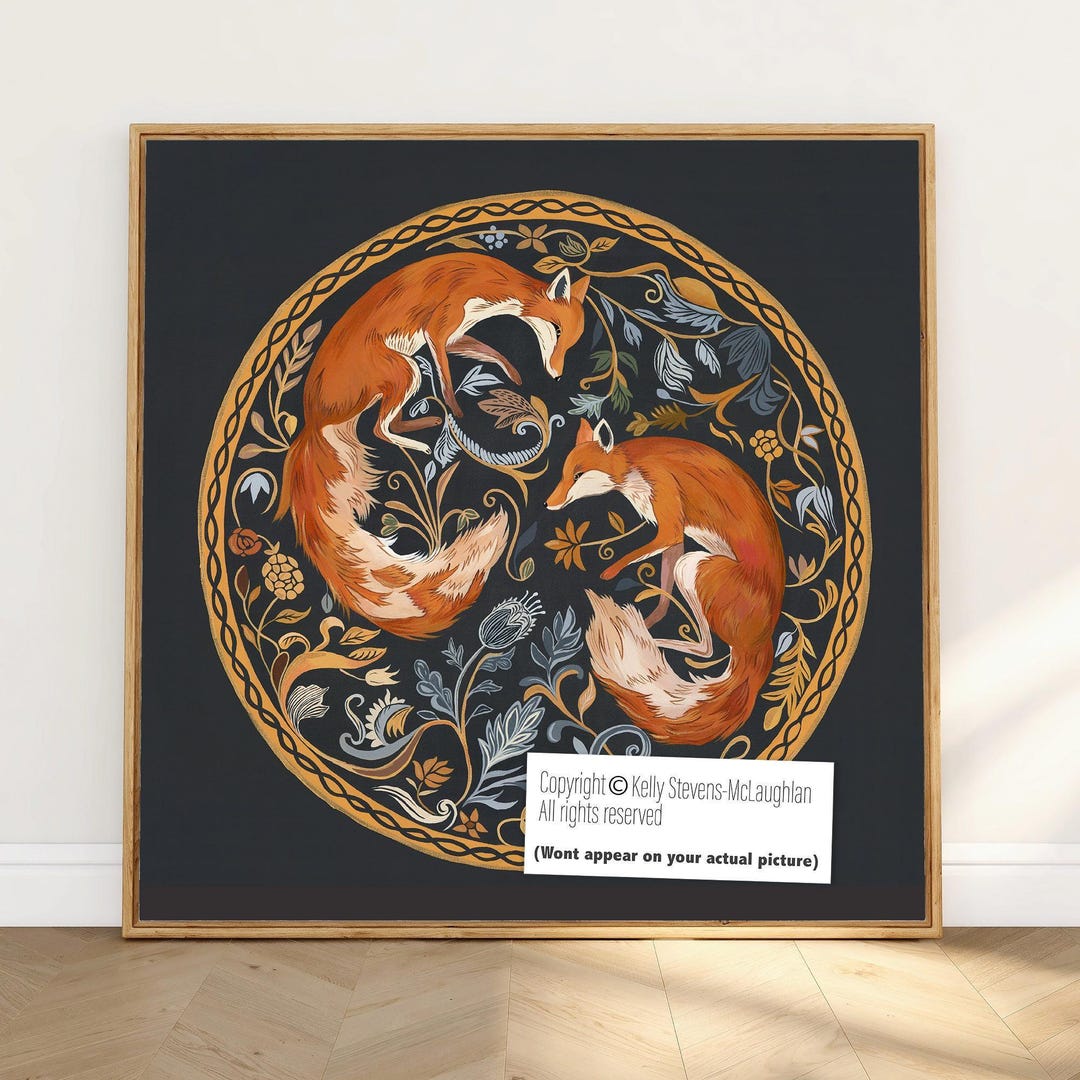 Fox Art Print, Limited Edition Fox Wall Art, Whimsical Medieval Style ...